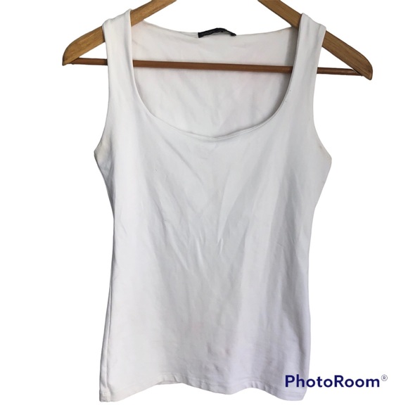 Zara | Tops | Zara Plain White Minimalist Camisole Tank Top Thick ...